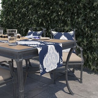 POOLSIDE IKAT NAVY Indoor|Outdoor Table Runner By Kavka Designs - Bed Bath & Beyond - 37606579